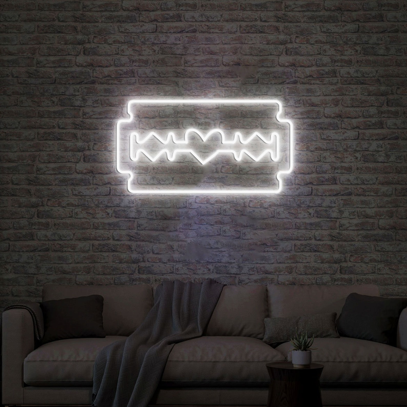 Razor Blade Neon Light, Neon Sign Light Decor, Barber Shop Neon Sign ...