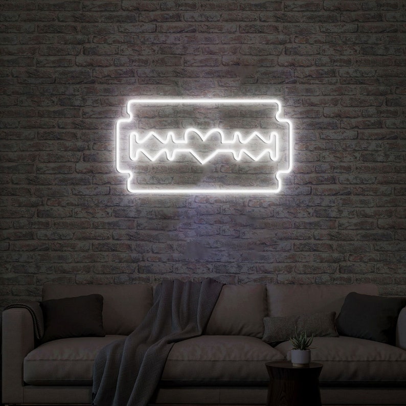 Razor Blade Neon Light Neon Sign Light Decor Barber Shop - Etsy