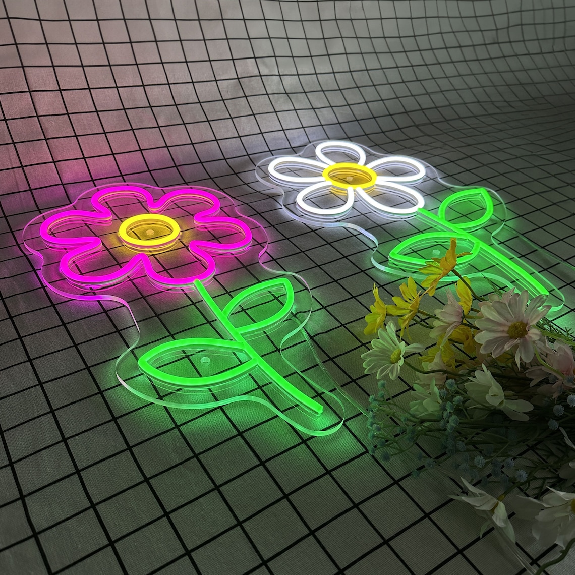 Flowers Neon Light, Neon Sign Light Decor, Led Flower Wall Backdrop ...