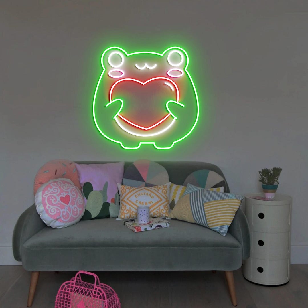 Cute Frog Neon Sign, Kawaii Froggy, Kawaii Frog Light, Dimmable Frog ...
