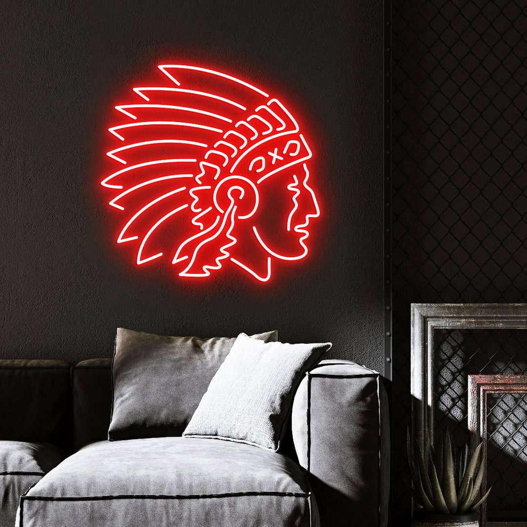 Native American Indian Chief Neon Sign, Indian Chief Neon Lamp, Native ...