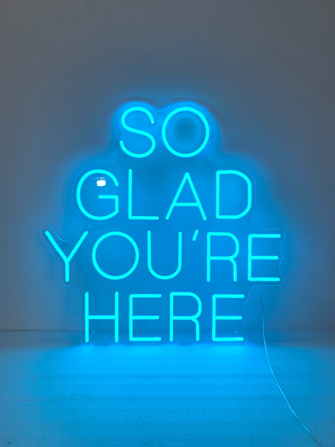 Custom Neon Sign so Glad You're Here, Wedding Welcome Sign, Business ...