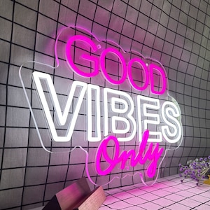 Good Vibes Only Neon Light, Neon Sign Light Decor, Good Vibes Only ...