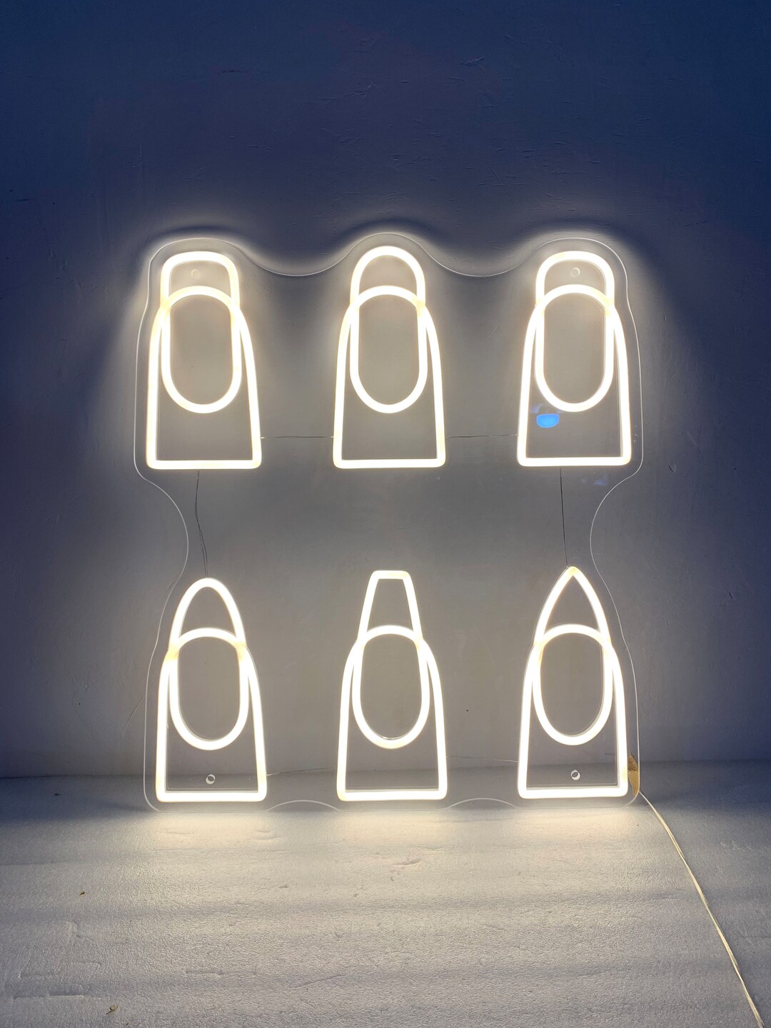 Nail Shapes Neon Sign, Nail Shapes Sign, Nail Beauty Salon Wall Sign ...