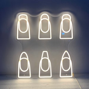 Nail Shapes Neon Sign, Nail Shapes Sign, Nail Beauty Salon Wall Sign ...