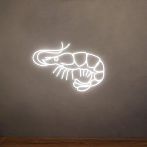 Shrimps Led Neon Light, Seafood Restaurant Wall Decor, Shrimps ...