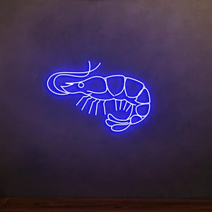 Shrimps Led Neon Light, Seafood Restaurant Wall Decor, Shrimps ...
