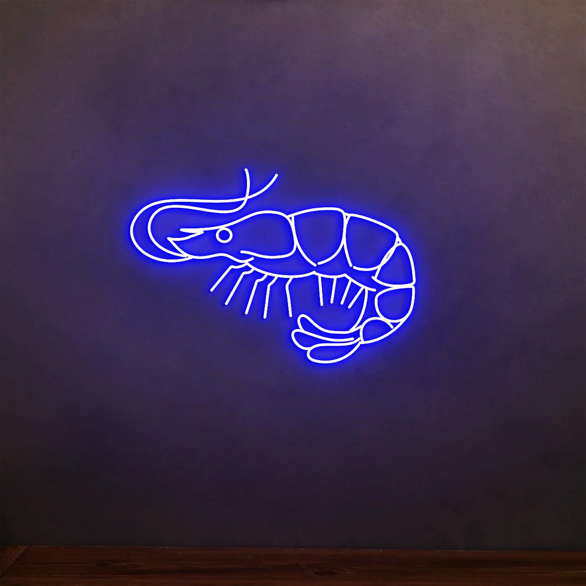 Shrimps Led Neon Light, Seafood Restaurant Wall Decor, Shrimps ...