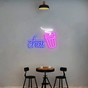 Chai Neon Sign Light, Indian Chai Sign for Dining Room, Restaurants ...