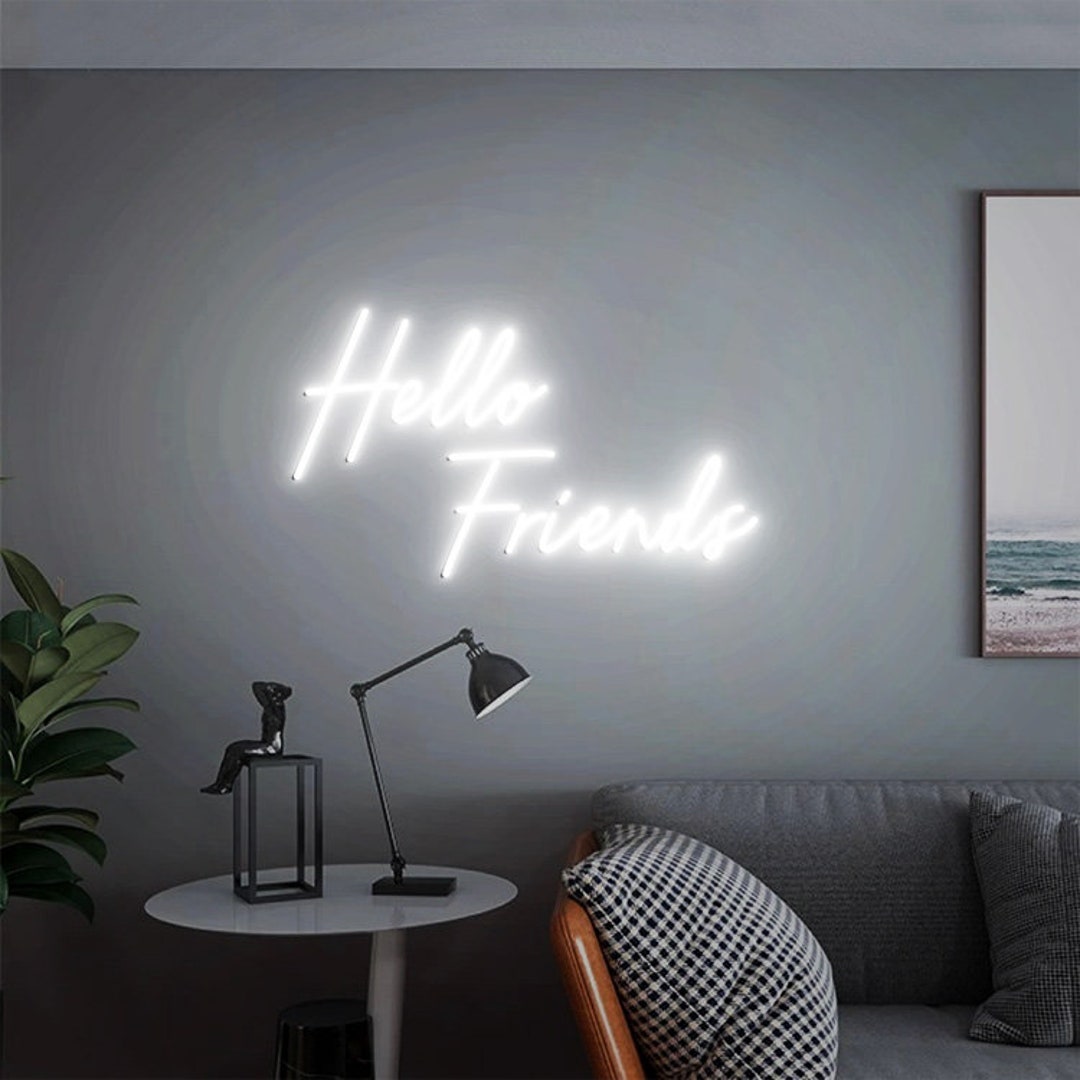 Hello Friends Neon Sign, Sign for Wedding Welcome Backdrop Decor ...