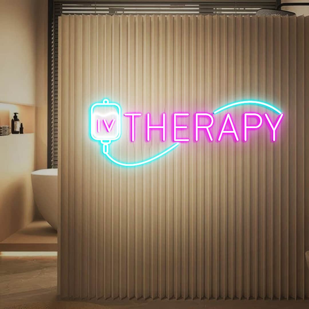 IV Therapy Neon Sign, Iv Injection Room Wall Decor, Med Spa Salon Neon ...