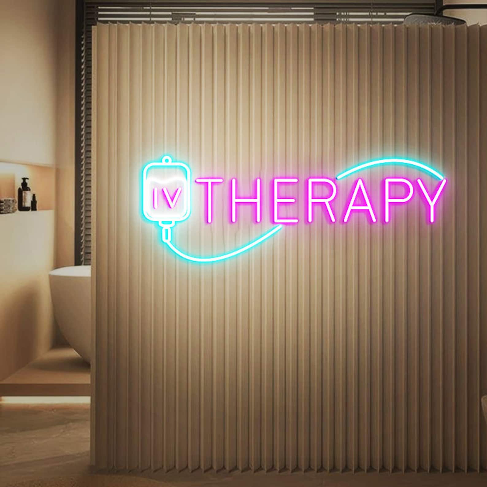 IV Therapy Neon Sign, Iv Injection Room Wall Decor, Med Spa Salon Neon ...