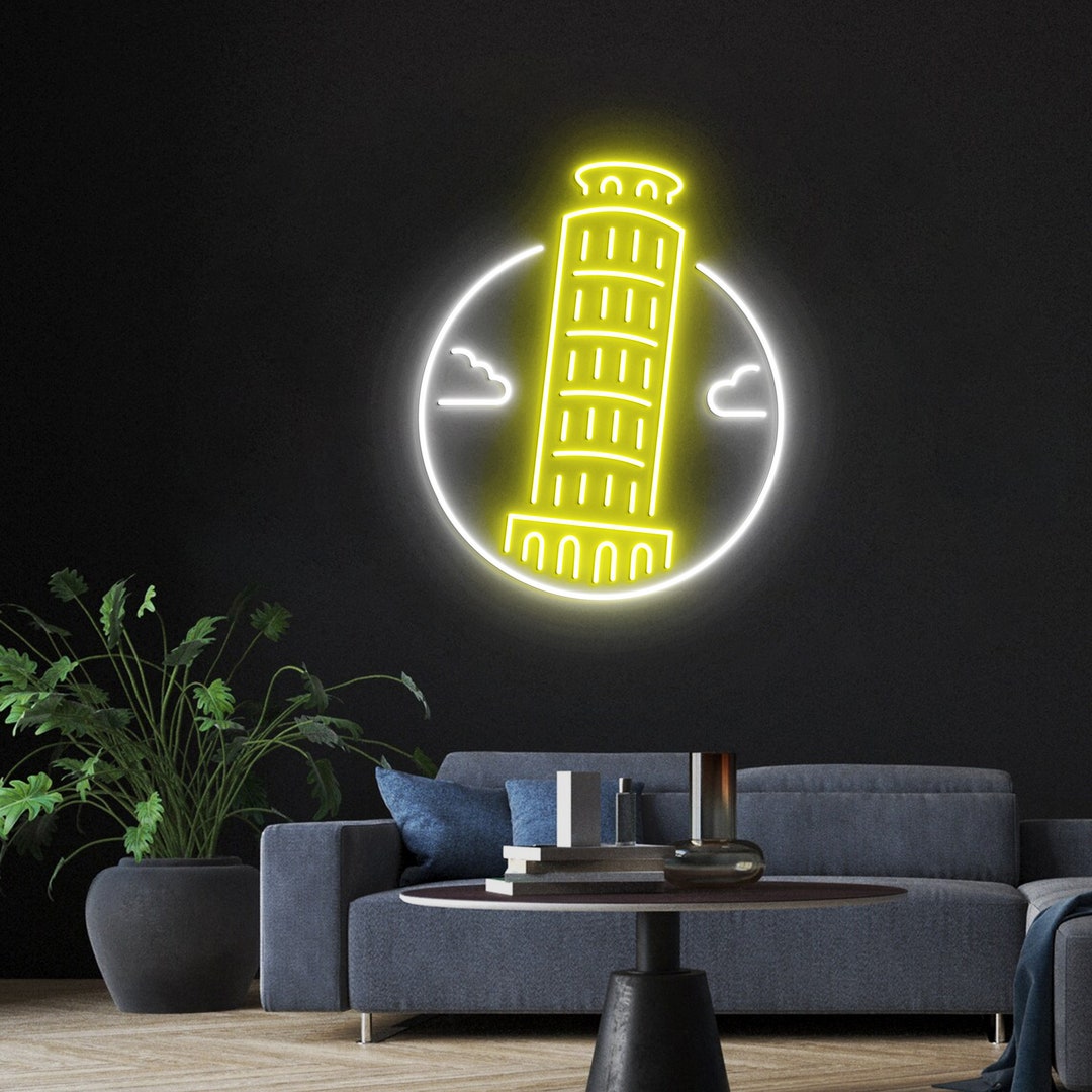 Pisa Tower Neon Light, Neon Sign Light Decor, Pisa Tower Bedroom Neon ...