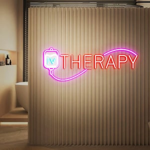 IV Therapy Neon Sign, Iv Injection Room Wall Decor, Med Spa Salon Neon ...