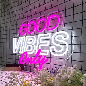 Good Vibes Only Neon Light, Neon Sign Light Decor, Good Vibes Only ...