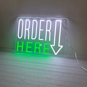 Order Here Led Neon Sign, Order Here Sign, Custom Business Order Here ...