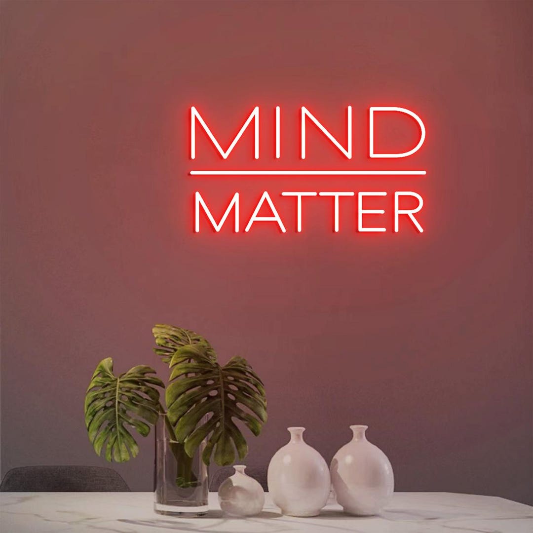 Mind Over Matter Neon Sign, Mind Over Matter Gym Motivational Signs ...