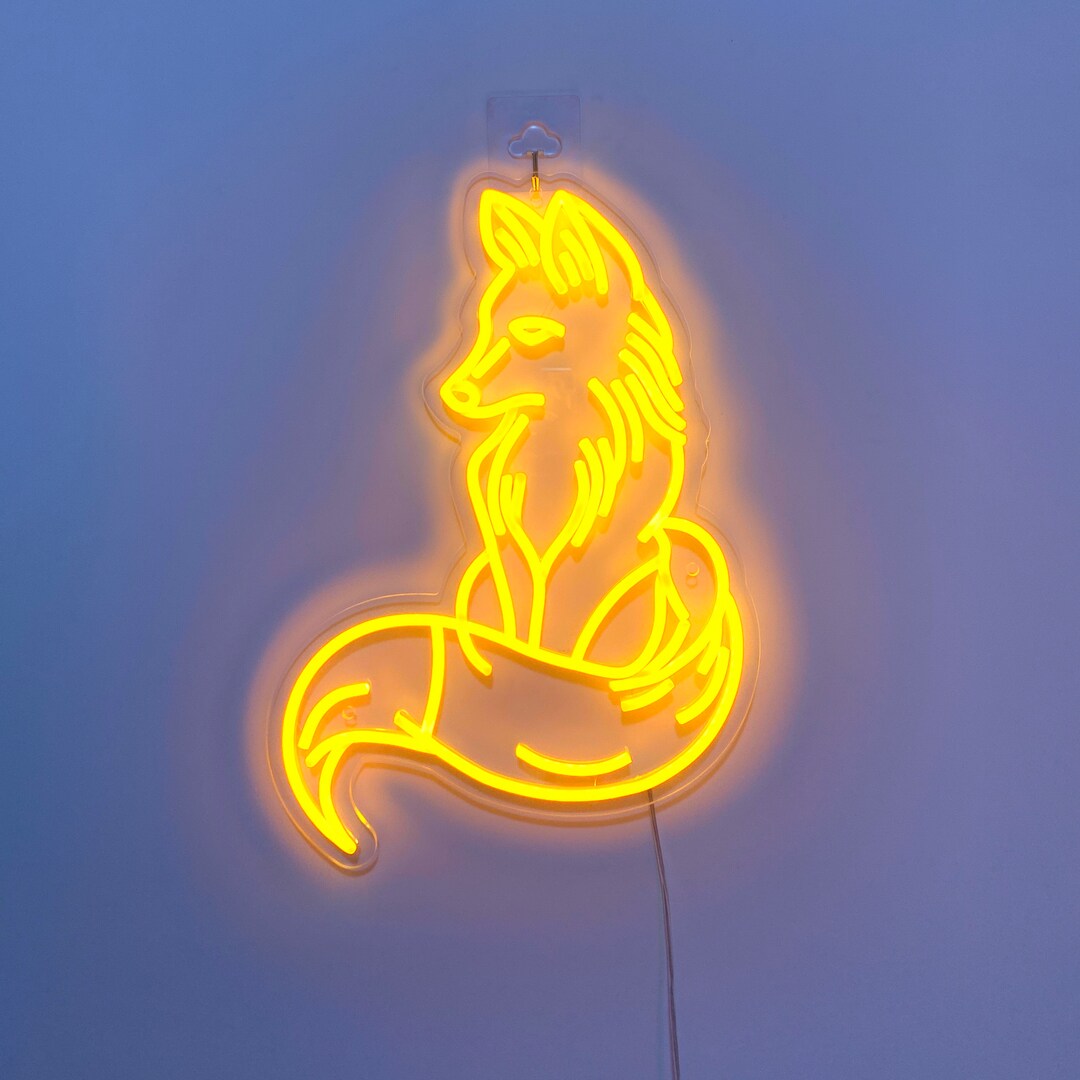 Fox Neon Light, Fox Led Sign, Fox Room Decor, Personalized Fox Animal ...