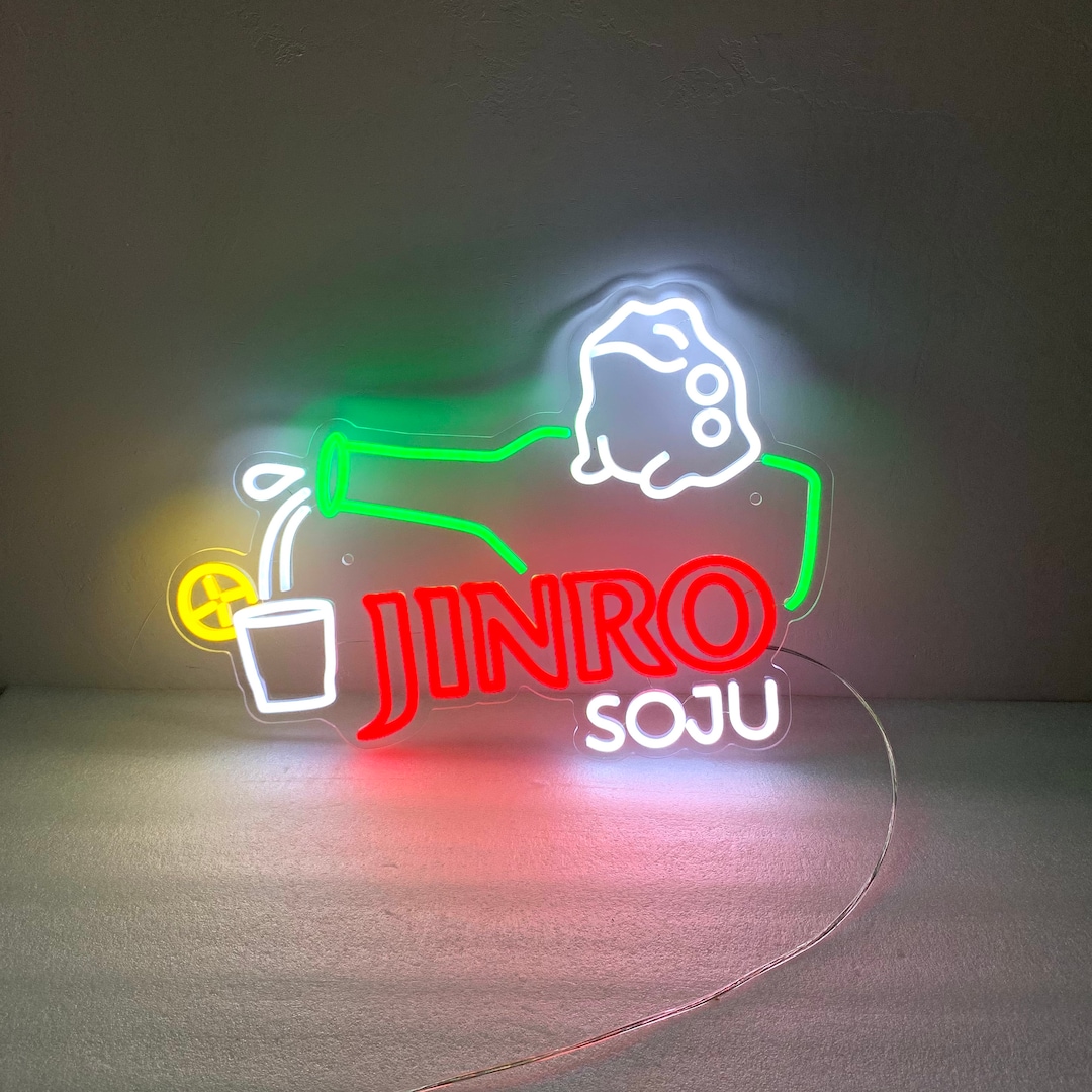 Jinro Soju Neon Light| Soju Neon Sign| Korean Wall Decor| Home Bar Neon ...