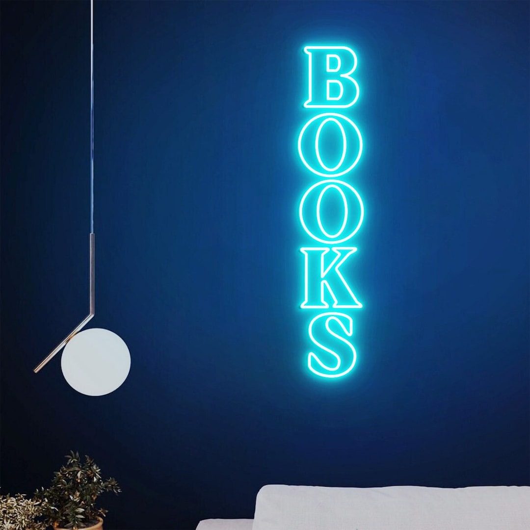 Books Neon Sign, Books Sign, Reading Room Decor, Book Lovers Gift ...