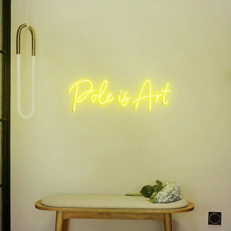 Pole is Art Neon Sign, Pole Dancing Classes Wall Art, Neon Sign for ...