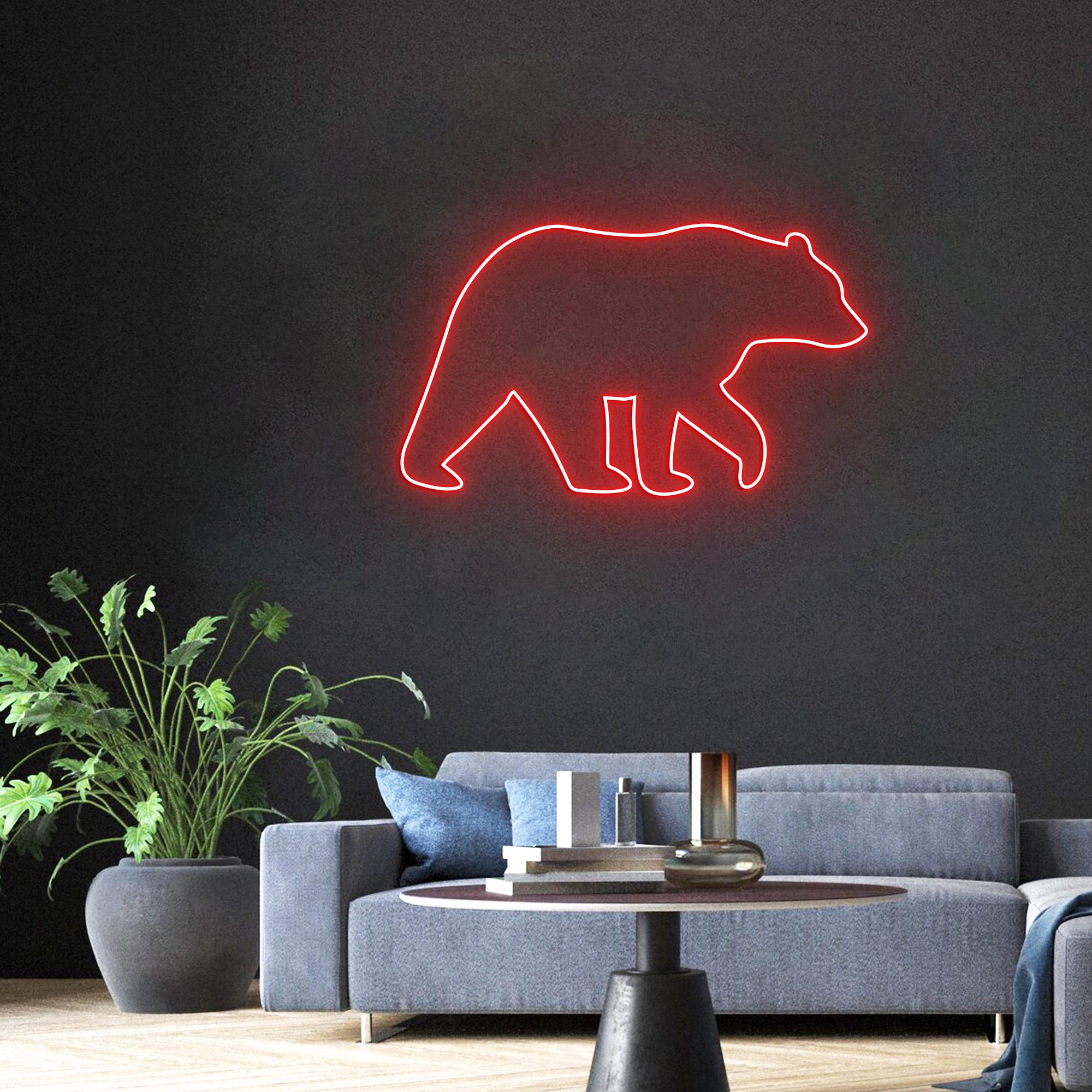 Polar Bear Neon Sign, Bear Neon Sign Light Decor, Polar Bear Bedroom ...