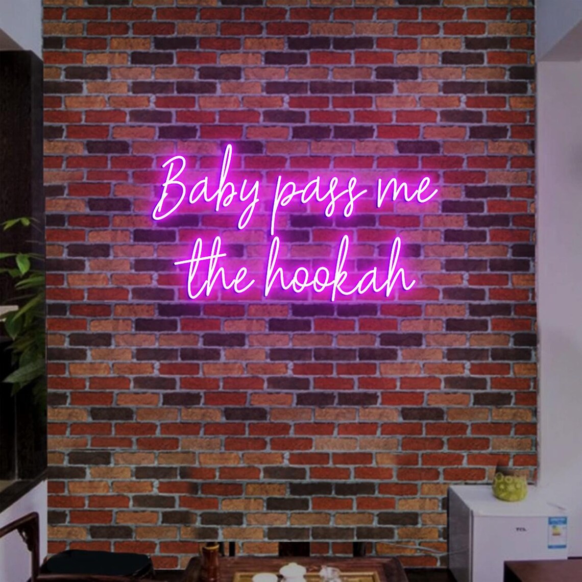Custom Neon Sign Baby Pass Me the Hookah Neon Sign Neon Light Hookah ...