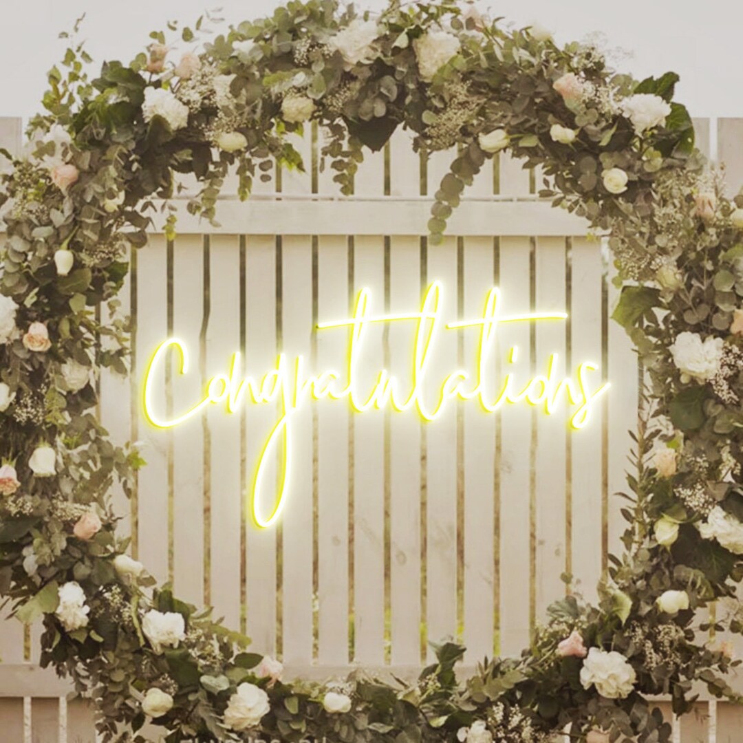 Congratulations Neon Sign, Congratulations Sign, Custom Neon Sign ...