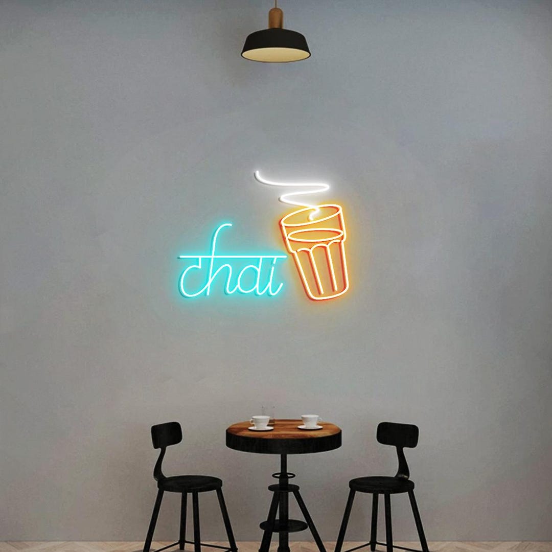Chai Neon Sign Light, Indian Chai Sign for Dining Room, Restaurants ...