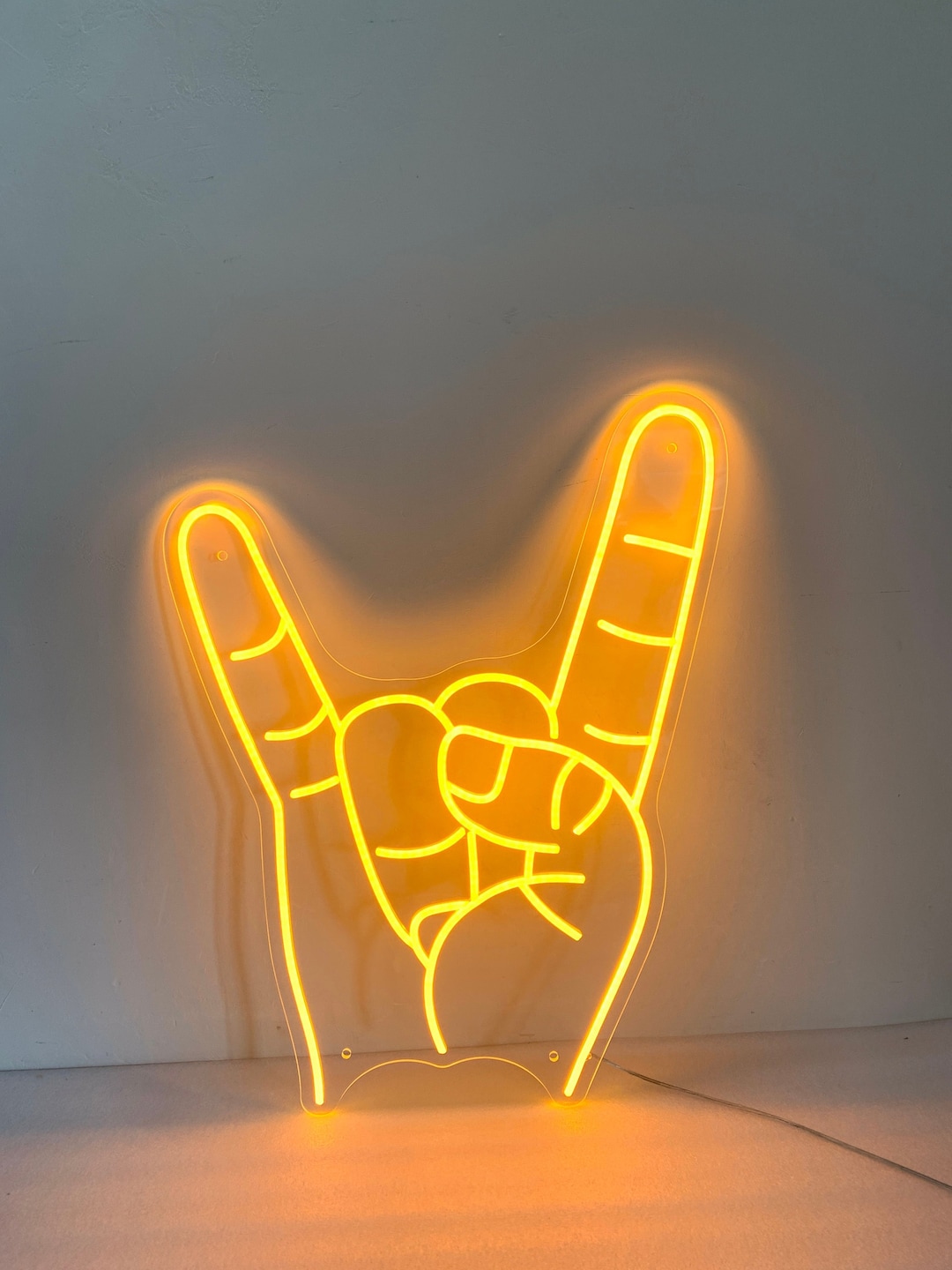 Texas Hand Neon Sign, Horns, Texas Hand Wall Decor, Texas Christmas ...