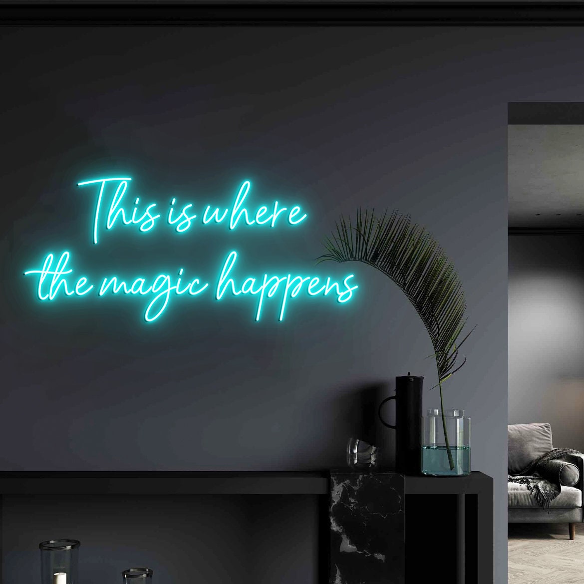 This is Where Magic Happens Neon Sign Custom Neon Sign Wall - Etsy