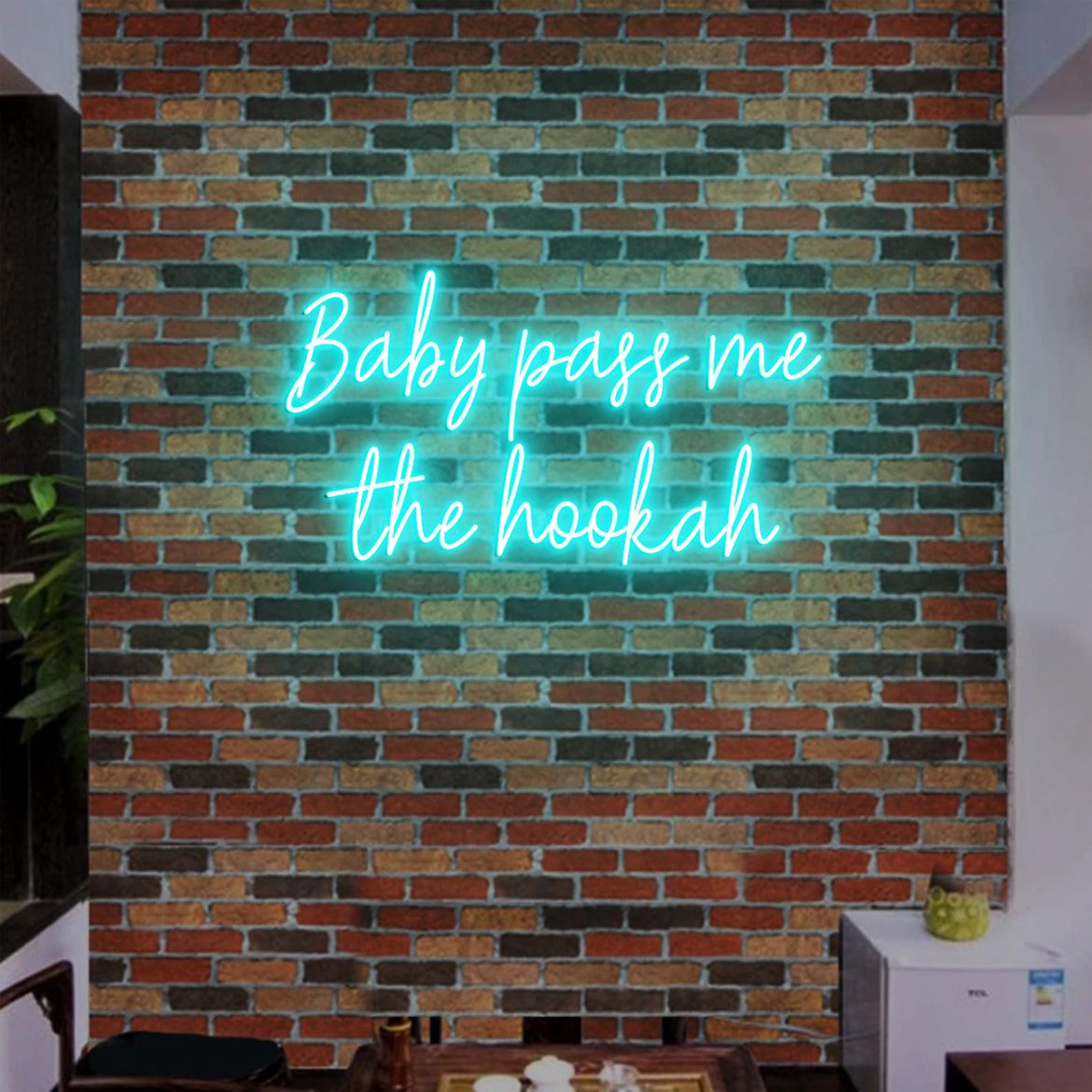 Custom Neon Sign Baby Pass Me the Hookah Neon Sign Neon Light Hookah ...