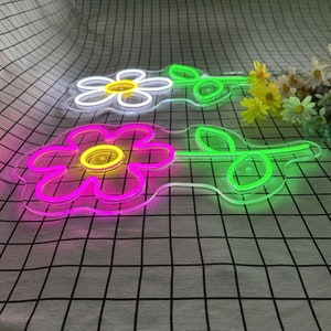 Flowers Neon Light, Neon Sign Light Decor, Led Flower Wall Backdrop ...
