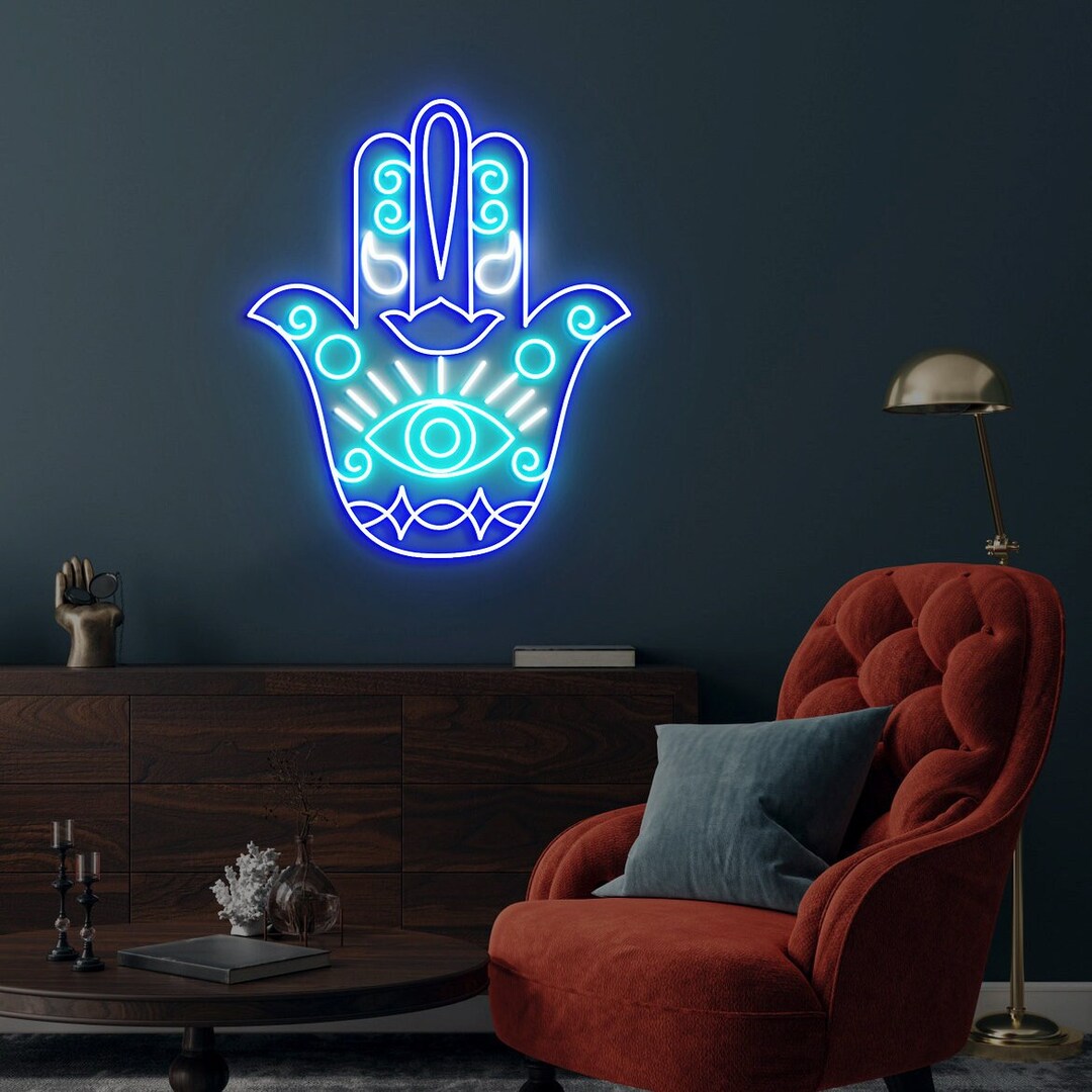 Hamsa Neon Sign Hamsa Hand Neon Light Hamsa Hand Art Hamsa - Etsy