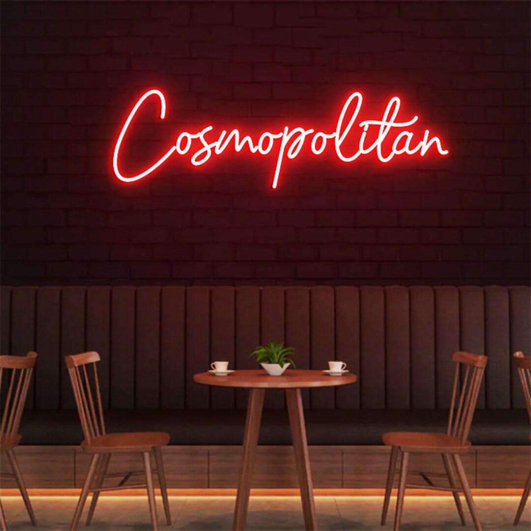 Cosmopolitan Sign, Cocktail Bar Neon Sign, Alcohol Drinking Party Decor ...