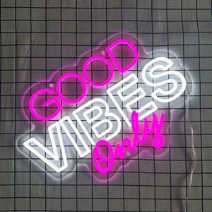 Good Vibes Only Neon Light, Neon Sign Light Decor, Good Vibes Only ...