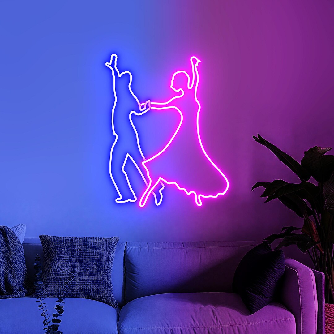 Colorful Tango Dance Neon Sign, Dance Studio Wall Decor, Romantic ...