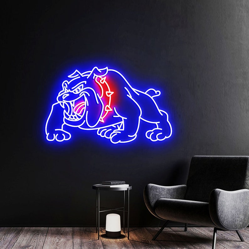 Bulldog Neon Light, Neon Sign Light Decor, Bulldog Bedroom Neon Sign ...