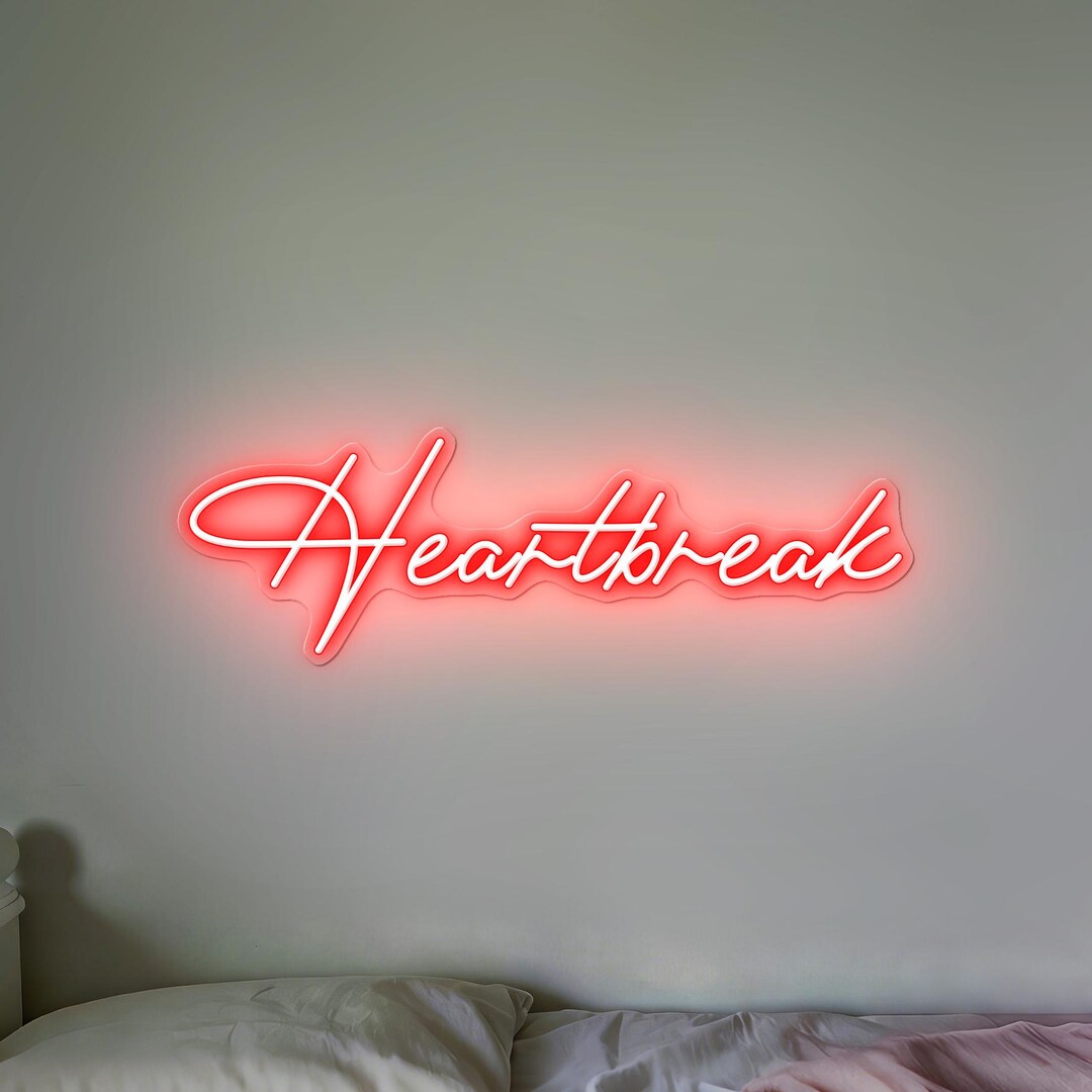 Heartbreak LED Neon Sign – Emotional Wall Art for Bedroom, Studio & Bar ...