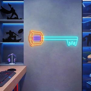 Kingdom Hearts Keyblade Neon Sign, Keyblade Shaped Neon Light Fan Gifts ...