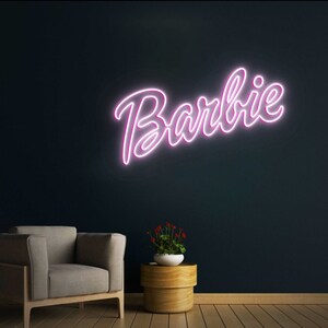 Barbie Neon Sign, Barbie Wall Decor, Barbie Gift, Pink Barbie Doll ...