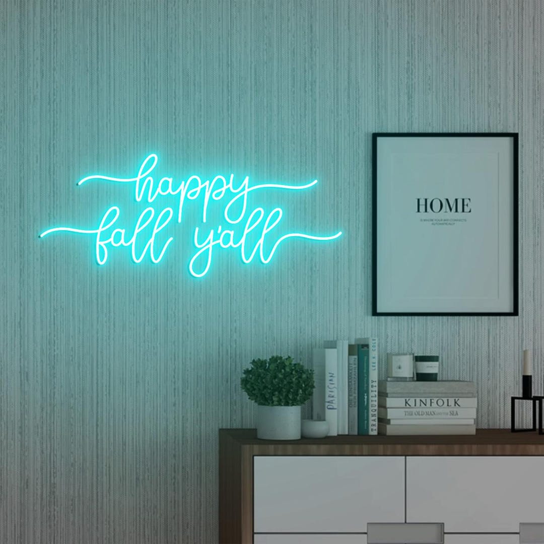 Happy Fall Y'all Neon Sign, Fall Sign for Home Wall Decor, Thanksgiving ...