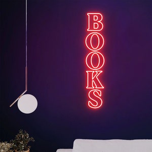 Books Neon Sign, Books Sign, Reading Room Decor, Book Lovers Gift ...