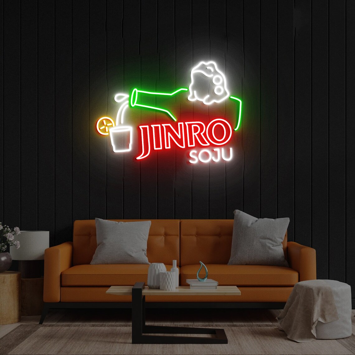 Jinro Soju Neon Light Soju Neon Sign Korean Wall Decor Home - Etsy
