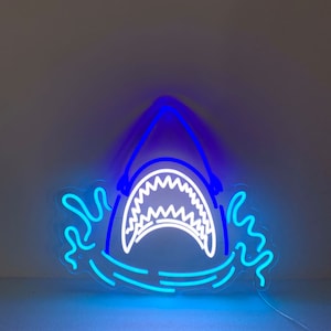 Shark Neon Light, Neon Sign Light Decor, Shark Bedroom Neon Sign, Sea ...