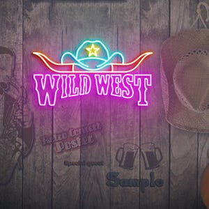 Wild West Cowboy Neon Light, Neon Sign Light Decor, Cowboy Neon Sign ...