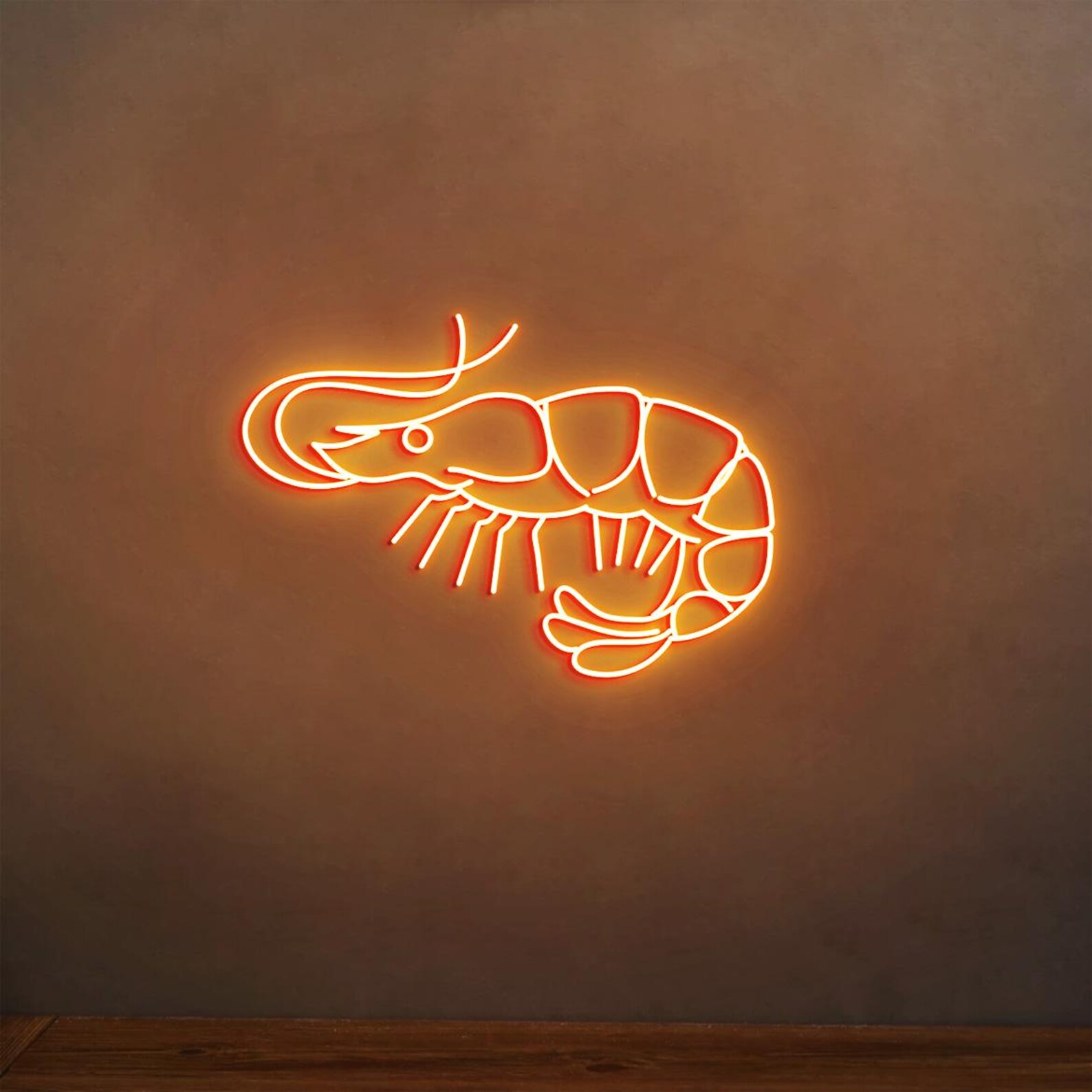 Shrimps Led Neon Light, Seafood Restaurant Wall Decor, Shrimps ...