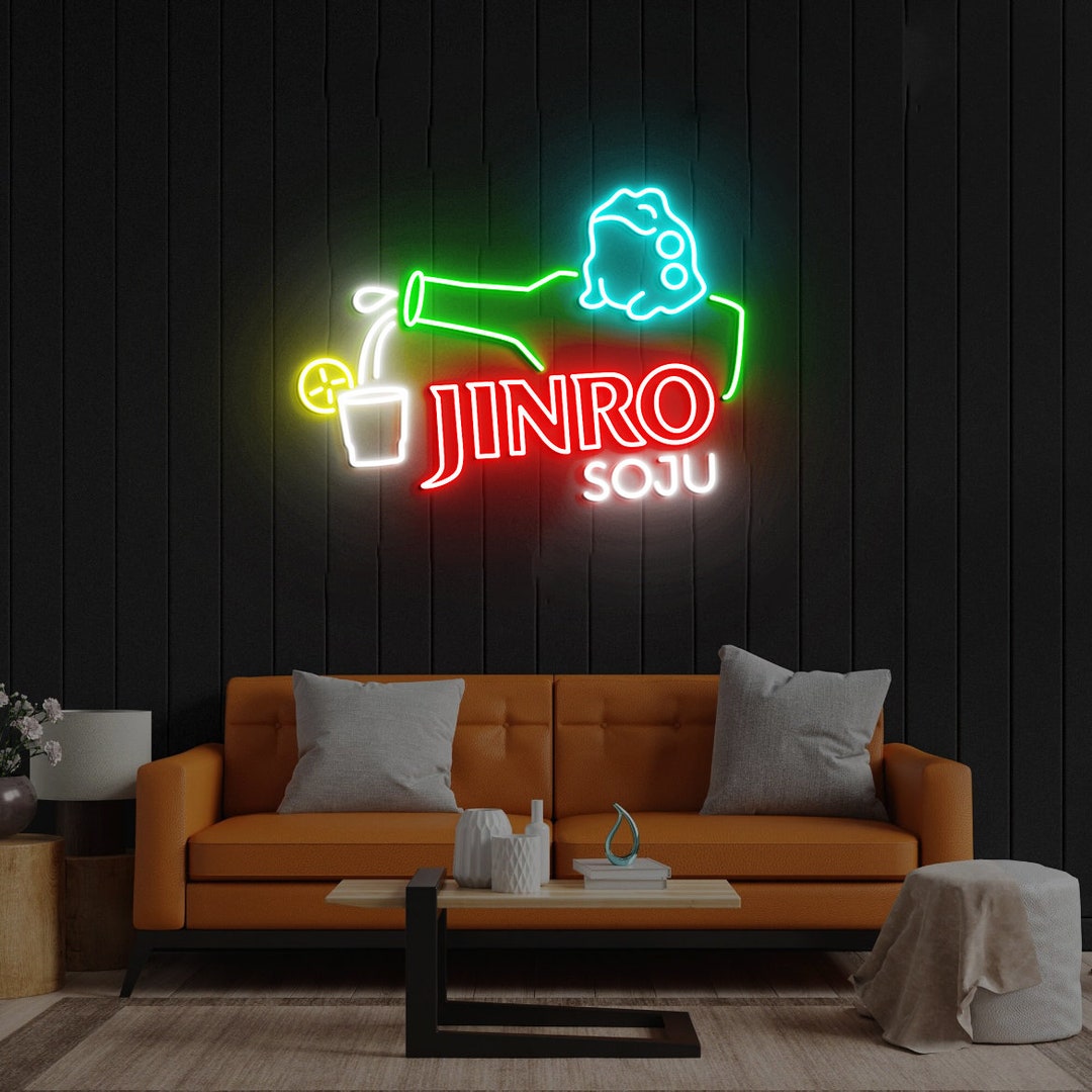 Jinro Soju Neon Light Soju Neon Sign Korean Wall Decor Home - Etsy