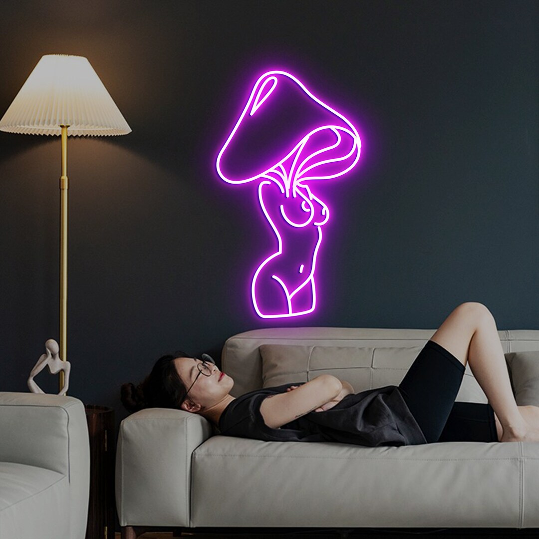 Mushroom Lady Led Neon Sign Lady LED Lights Bar Neon Sign - Etsy