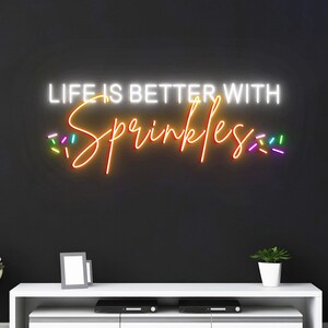 Life is Better With Sprinkles, Neon Light Signs, Summer Decor ...